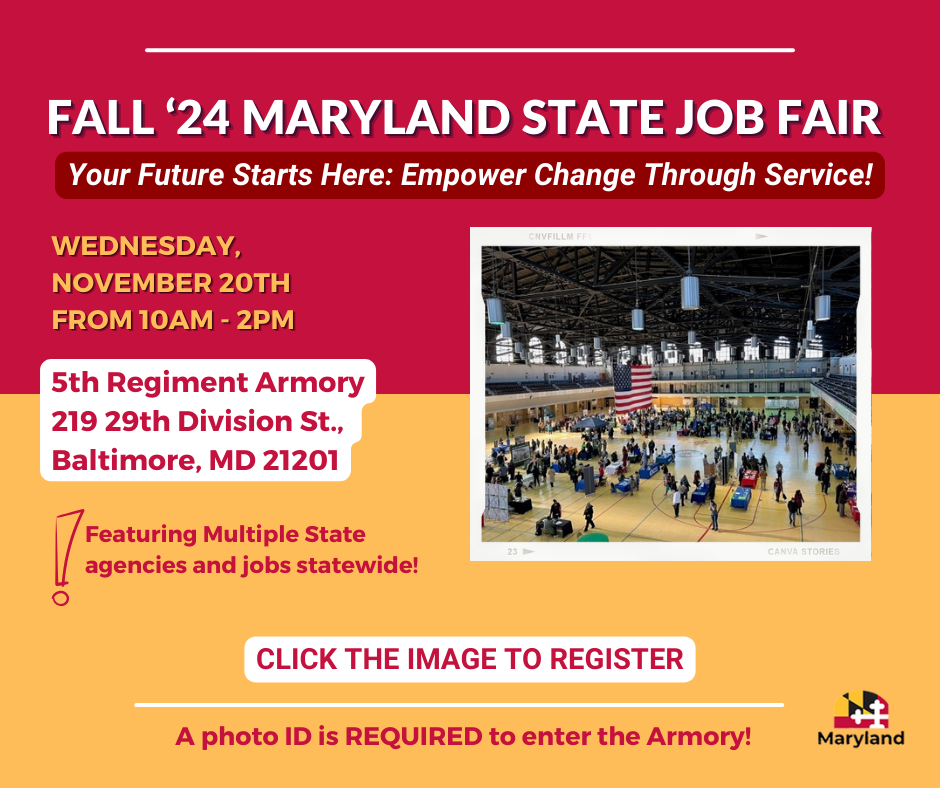 Maryland State Jobs - Immediate Openings!